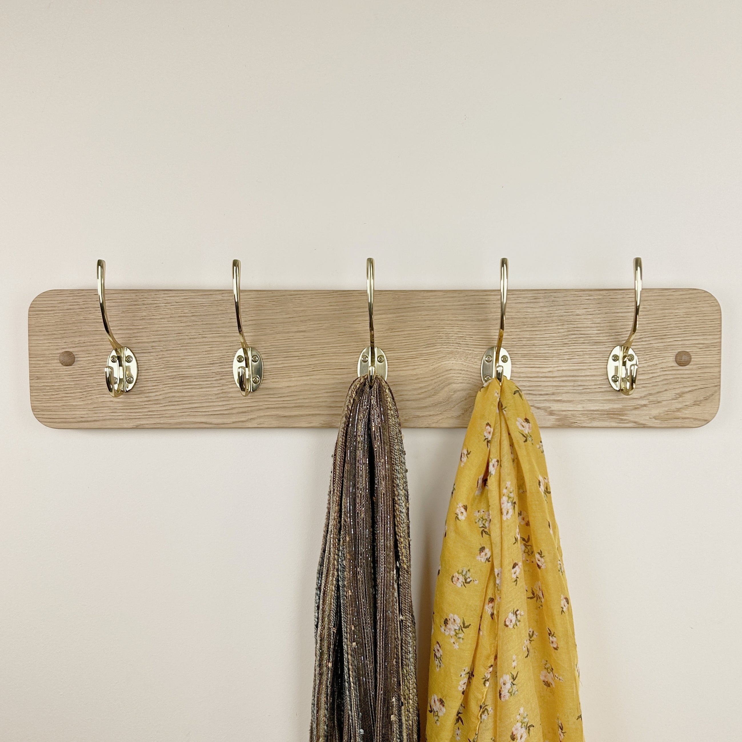 Oak Coat Racks | Wall Mounted Curved Edge Coat Racks – Old Oak Barrel